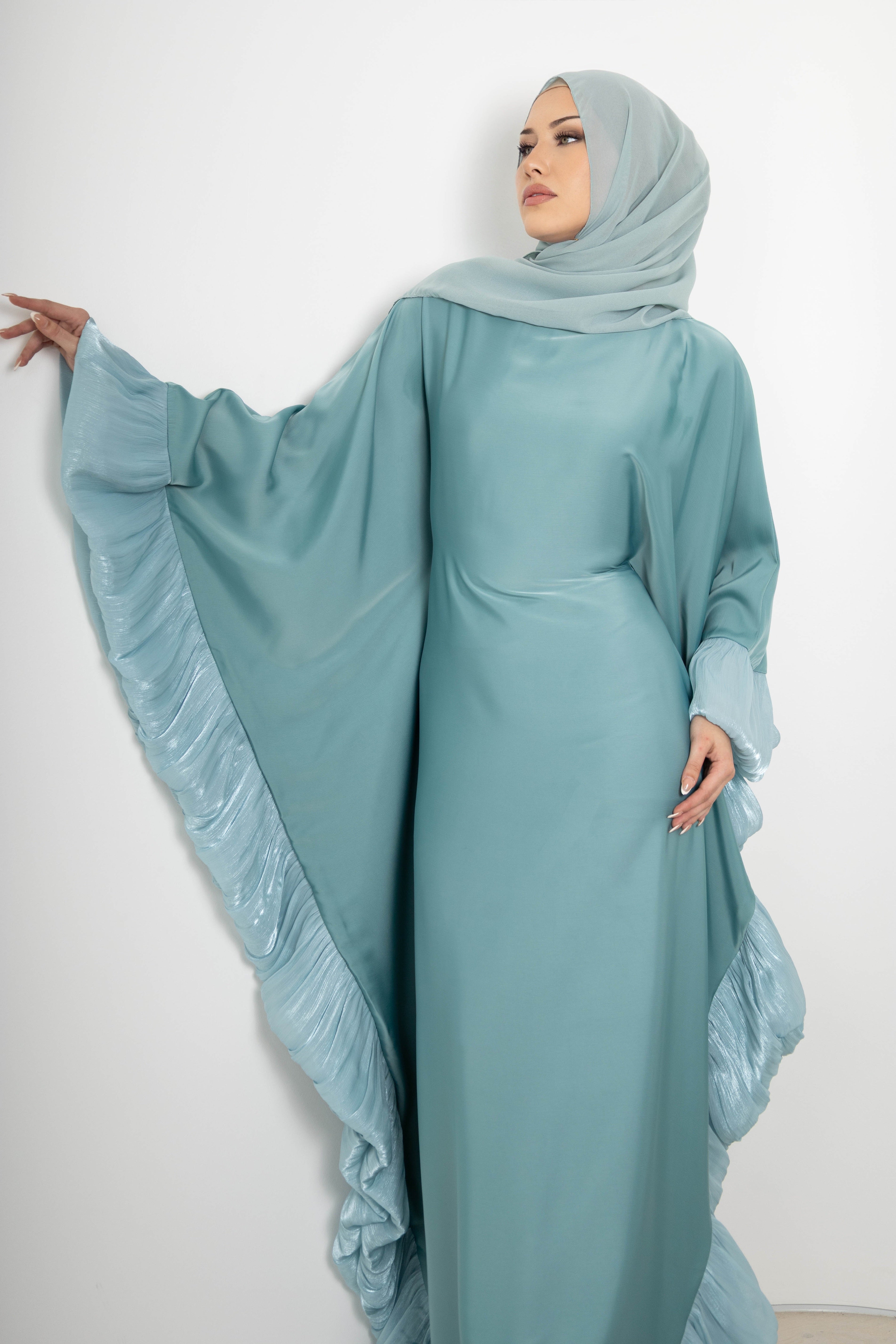 Maria Ruffle Abaya with Matching Scarf – LA ROYALE
